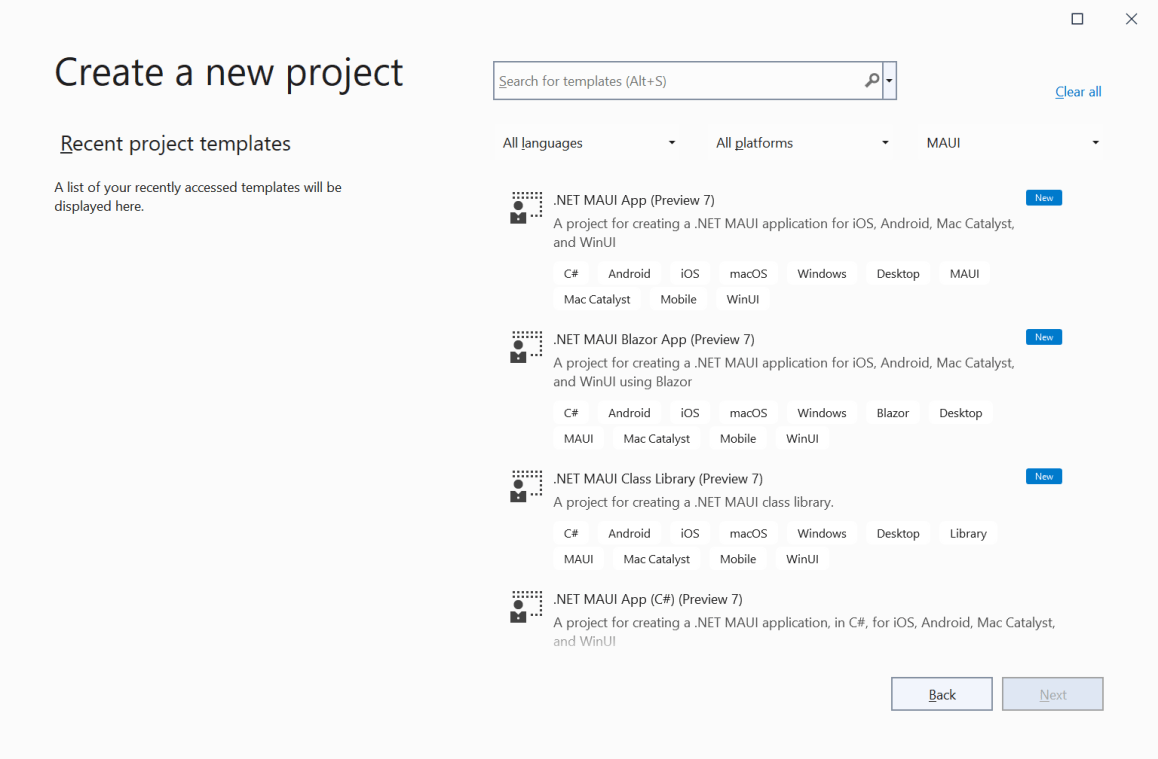 .NET MAUI – Templates for Visual Studio 2022 – Developer Thoughts