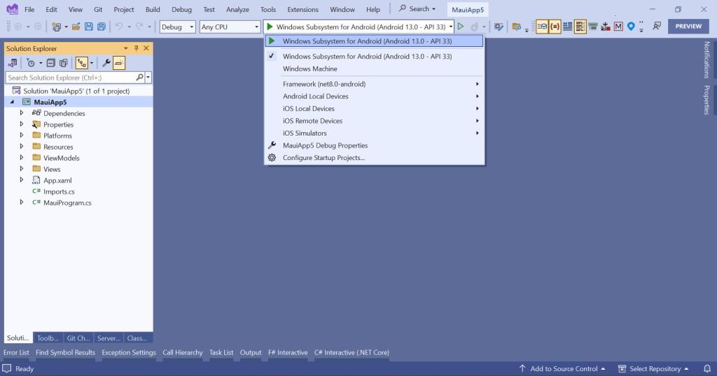 Using WSA for .NET MAUI Android Development – Developer Thoughts