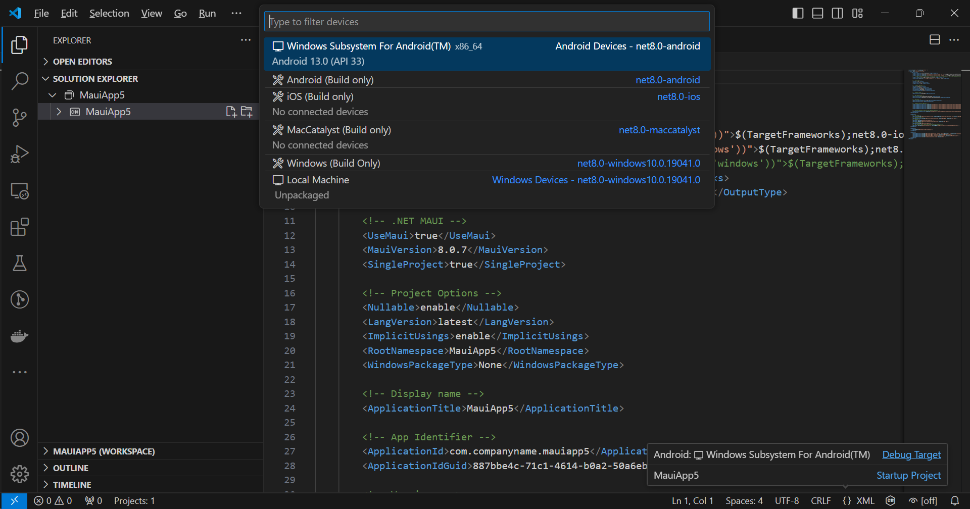 Using WSA for .NET MAUI Android Development – Developer Thoughts